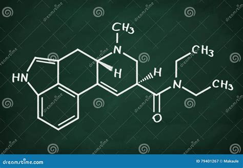 Structural Model Of Lsd Stock Illustration Illustration Of Chalk