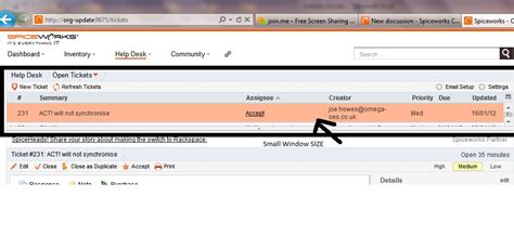 Ticket Windows Size Adjusts To A Small Size By Default Spiceworks Support Spiceworks Community