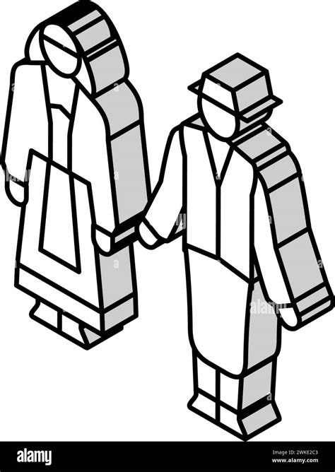 Italy National Clothes Isometric Icon Vector Illustration Stock Vector