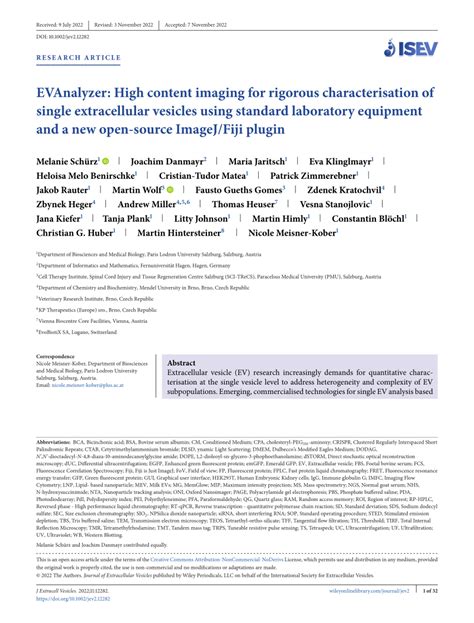 Pdf Evanalyzer High Content Imaging For Rigorous Characterisation Of Single Extracellular
