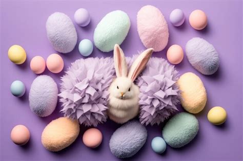 Premium Ai Image Easter Day With Rabbit And Ege