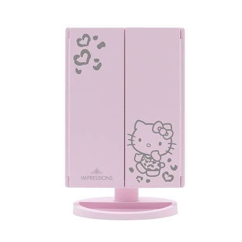 Hello Kitty Trifold Led Tri Tone Makeup Mirror With Magnification