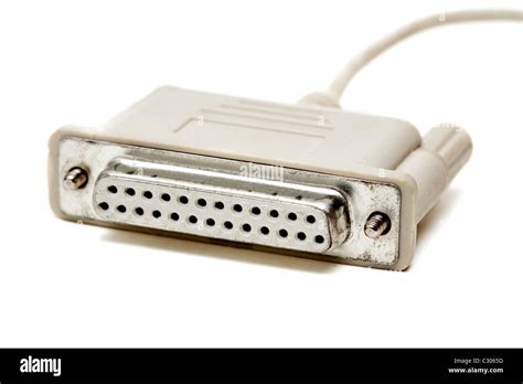 Old Cable Com Port Isolated On A White Background Stock Photo Alamy