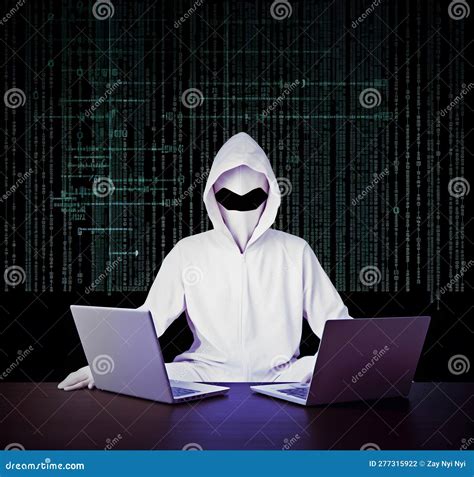 Modernized Hacker With Hoodie Concept Of Dark Web Cybercrime