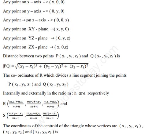 Cbse Class 11 Mathematics Three Dimensional Geometry Assignment Set B