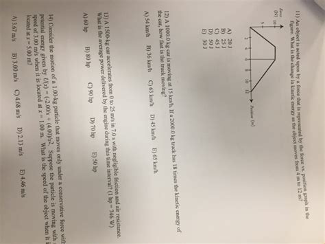 Solved An Object Is Acted Upon By A Force That Is
