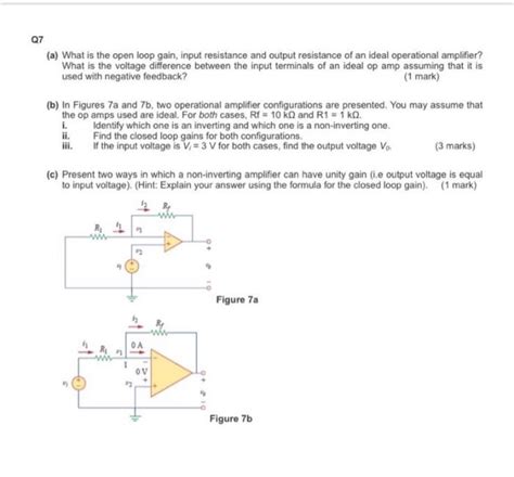 solved q7 a what is the open loop gain input resistance