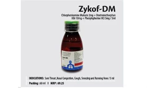 Zykof Dm Syrup 60 Ml At ₹ 6925bottle Kanpur Id 2855322480062