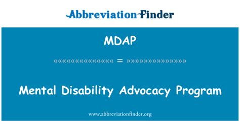 Mdap Stands For Mental Disability Advocacy Program Abbreviation Finder