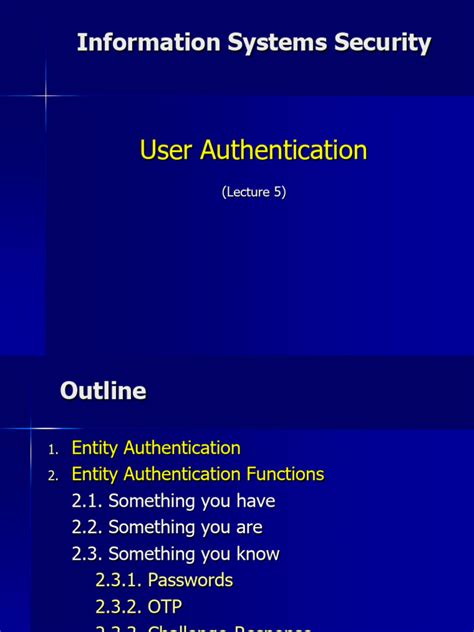 ISS L5 User Authentication | PDF | Password | Public Key Certificate
