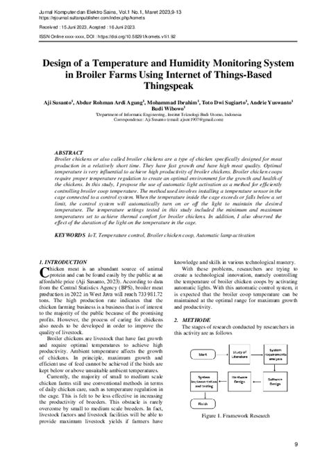 Pdf Design Of A Temperature And Humidity Monitoring System In Broiler