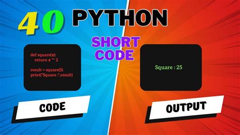 40 Python Short Codes Youtube