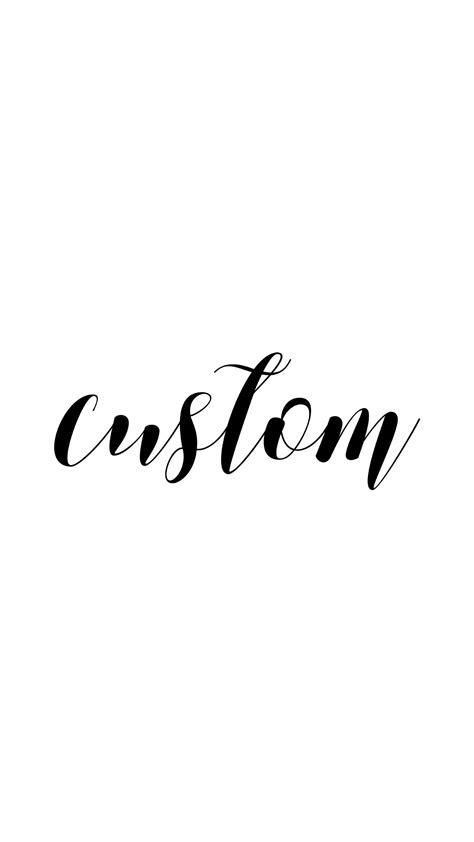 Custom Cursive Writing On White Background