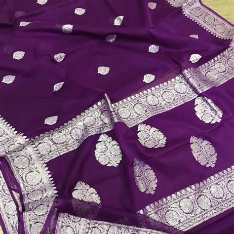 Purple Banarasi Khaddi Sareewedding Saree Bridal Saree Silk Sarees