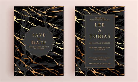 웨딩 카드 템플릿의 아름다운 세트 기하학적 다면체 결혼식 초대장 고급 템플릿 장식 패턴에 대한 아르 데코 스타일의 골드