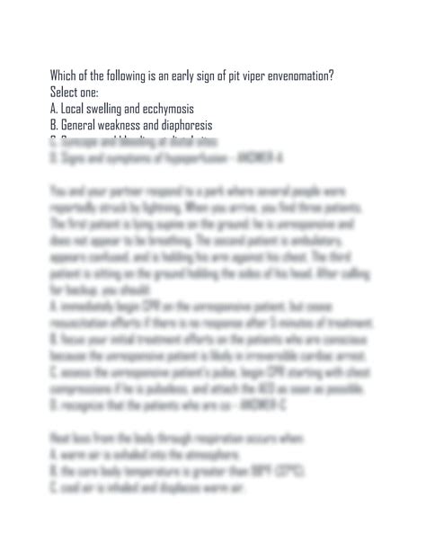 SOLUTION Test Bank For Emt Module 1 10 And Review Exam With Verified Questions Answers 2024