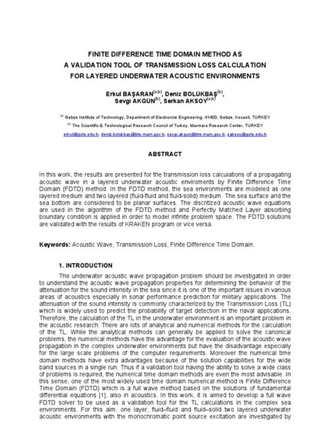 2008 Fdtd As A Validation Tool Of Transmission Loss Calculation Pdf