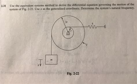 Solved Use The Equivalent Systems Method To Derive The