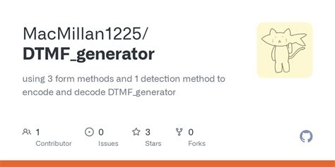 Github Macmillan1225dtmfgenerator Using 3 Form Methods And 1