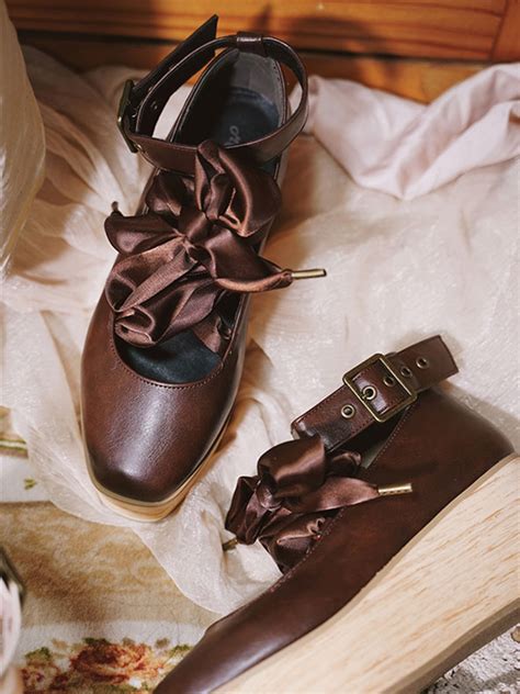 Lace Up Detail Brown Elegant Platforms With Ankle Strap