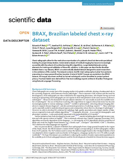 Pdf Brax Brazilian Labeled Chest X Ray Dataset