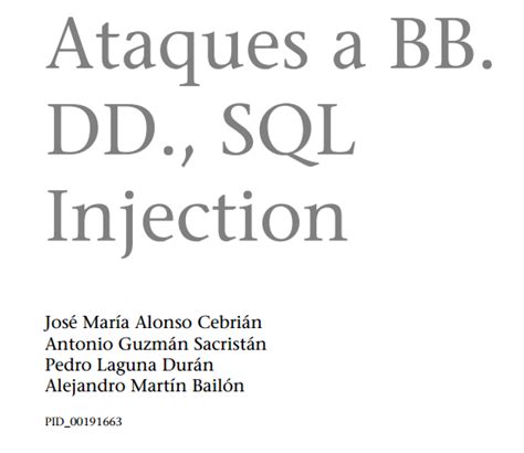 Ataques A Bases De Datos Sql Injection