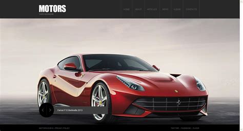 Motors红色跑车汽车公司网站黑色网页设计欣赏