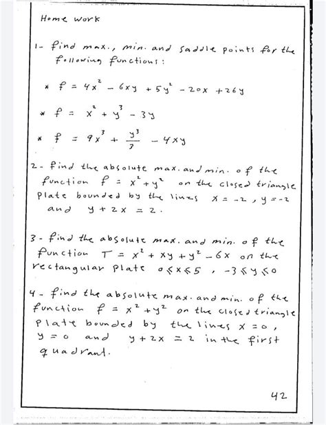 Solved Home Work I Find Max Min And Saddle Points For The Chegg