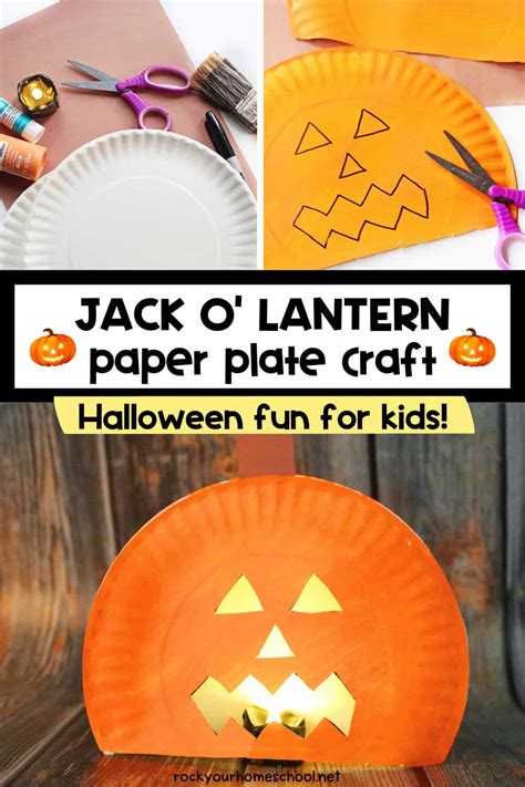 Jack O Lantern Paper Plate Craft How To Make For Halloween Fun Rock