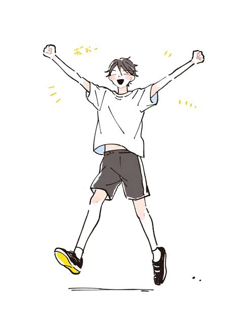 飛び上がる少年の無邪気なジャンプ｜イラスト・フリー素材なら「シンテリ」