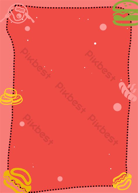 Cute Border Line Design Food Background Psd Backgrounds Free Download