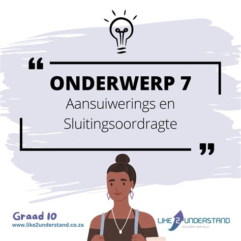 Graad 10 Onderwerp 7 Aansuiwerings En Sluitingsoordragte Like2understand Online