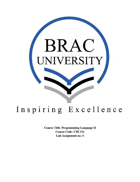 cse111 lab assignment 5 course title programming language ii course code cse 111 lab