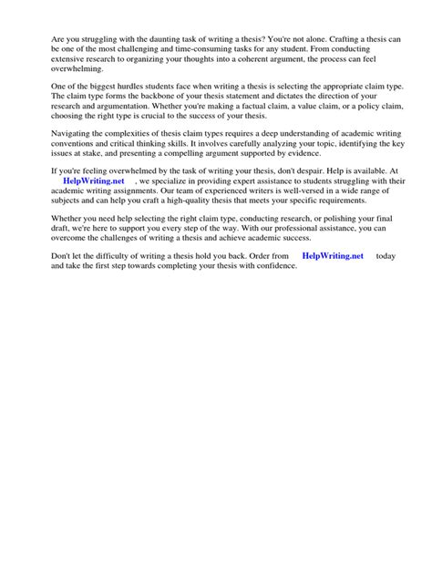 Thesis Claim Types Download Free Pdf Essays Thesis
