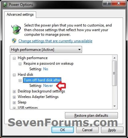 Hard Drive Turn Off Hard Disk After Idle Or Never Tutorials