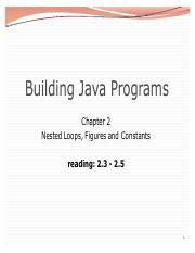 Nested Loops Constants Building Java Programs Chapter Nested Loops Figures And Constants