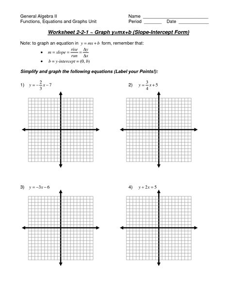 Graphing Y Mx B Worksheet Worksheets Library