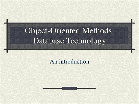 ppt object oriented methods database technology powerpoint