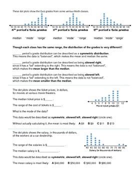 Dot Plots Data Analysis Notes Guided Practice By Andrea Baird TPT