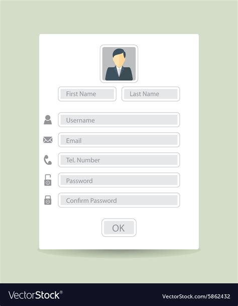 Registration Form Royalty Free Vector Image Vectorstock