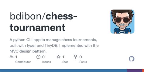 Github Bdibonchess Tournament A Python Cli App To Manage Chess