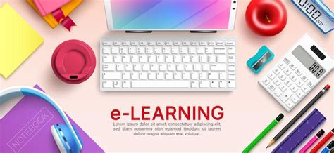 Premium Vector Elearning Vector Background Design Elearning Text With