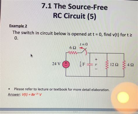Solved 7 1 The Source Free RC Circuit 5 Example 2 The Chegg Com