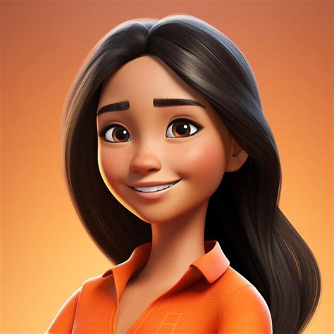 A Cartoon Character With A Brown Hair And A Green Eyes Premium Ai