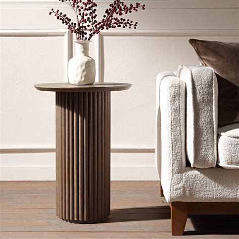 Maru Oak Round Side Table Silver Oak Daals