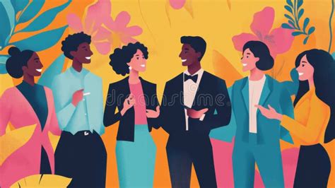 Group Of Diverse Business People Group Of African American Caucasian