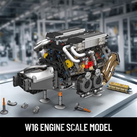 Set Constructie Motor W16 Excitat® Cu Motor Electric 952 Piese