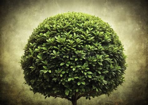Vintage Botanical Print A Striking Dome Shrub With Green And Brown