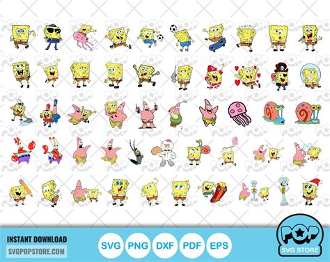 Spongebob Squarepants Big Bundle 500 Files Spongebob Svg Cut Files Fo