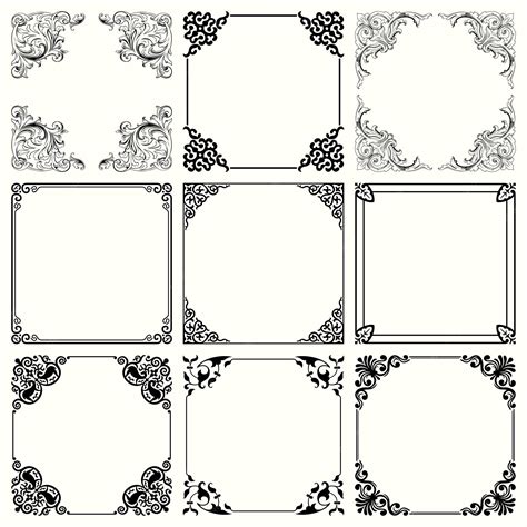 Premium Vector Decorative Frames Set 57
